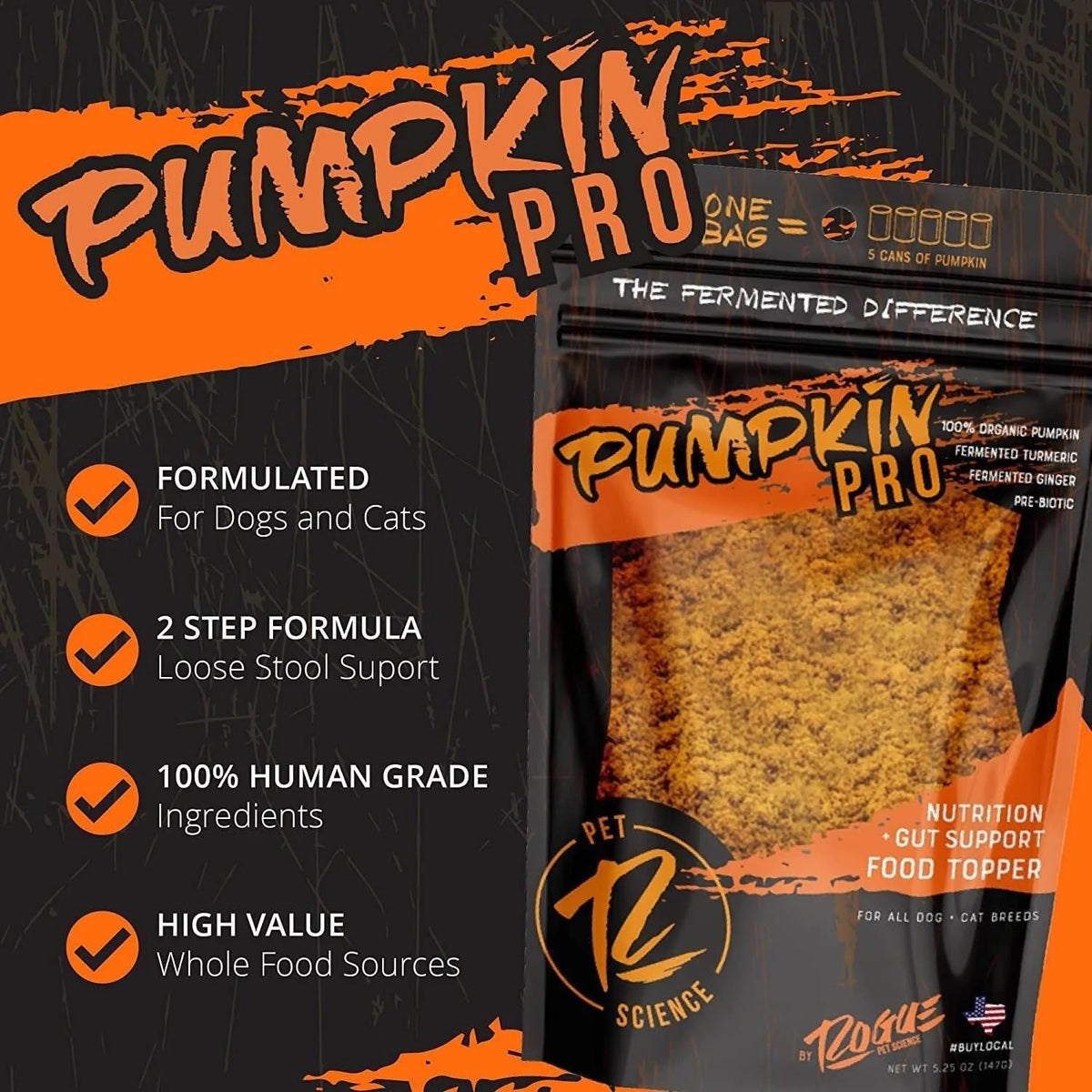 Pumpkin Pro for Dogs, Powdered Digestive-Support Food Topper – West ...